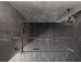 Mexen Lunar T, sklápěcí sprchový kout levý 110 x 70 cm, 8mm čiré sklo, profil růžové zlato, 834T-110-070-60-00-L