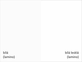 MAXIVA Šatní skříň - MIKA 7/150, bílá/lesklá bílá