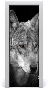 Samolepící fototapeta na dveře Vlk portrét 95x205 cm