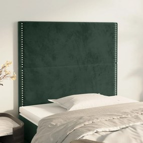 Čelo postele tmavě zelené 100x5x118/128 cm sametové 3116237