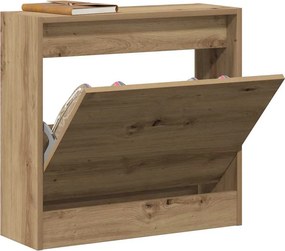 botník, výklopný, kompozitní dřevo, 57x60x21 cm, dub artisan, Dekorino BB20260034