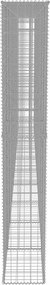 Gabionová zeď s víky z pozinkované oceli 600 x 30 x 200 cm 144915