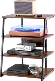 4-vrstvý AV mediální stojan s napájecími proužky Dřevěný rohový TV stojan s LED