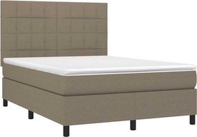 Box spring postel s matrací a LED taupe 140x190 cm textil 3134873