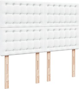 Box spring postel s matrací bílá 160x200 cm umělá kůže 3293029