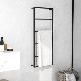 Věšák na ručníky černý 45 x 10 x 115 cm ocel 336118