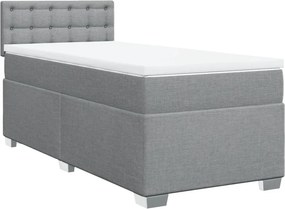 Box spring postel s matrací světle šedá 90x190 cm textil 3285757