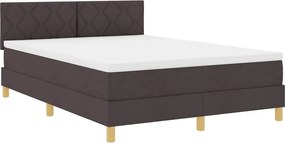Postel s boxspringem s čelo Tmavě hnědá 160 x 200 cm textil 3339010