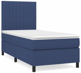 Box spring postel s matrací modrá 90x190 cm textil,  3141903