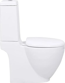 vidaXL Keramické WC kombi kulaté spodní odpad [3059888] Barva: Bílá