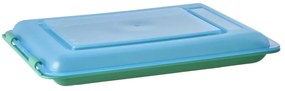 rice Úložný box na potraviny Green / Blue 470 ml, modrá barva, zelená barva, plast