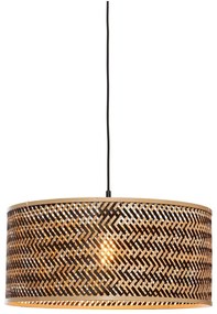 Závěsné svítidlo s bambusovým stínidlem v černo-přírodní barvě ø 50 cm Java – Good&amp;Mojo