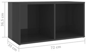 vidaXL Marketos TV skříňky 2 ks šedé vysoký lesk 72x35x36,5 cm kompozitní dřevo