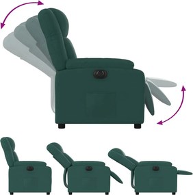 Elektrické polohovací křeslo tmavě zelené textil 3205184