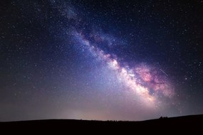 DIMEX | Samolepicí vliesová fototapeta na zeď Galaxie Mléčná dráha MA-5-2282 | 375 x 250 cm | fialová, černá, růžová