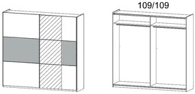 Šatní skříň Prenzlau, 218 cm, tmavá šedá/šedý beton
