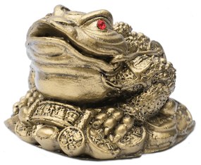 Milujeme Kameny Třínohá žába bronzová - soška Feng shui Maxi