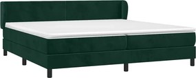 Box spring postel s matrací tmavě zelená 200x200 cm samet 3127394