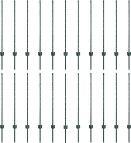 Zabudovaný plotový sloupek 22 ks Zelená 140 cm 3335918