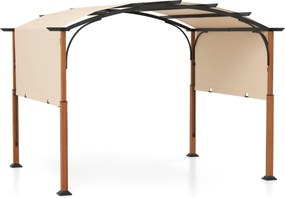 Costway Pergola se stahovací střechou Vodotěsná stabilní Zimní odolný altán