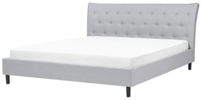 Čalouněná postel Chesterfield 180 x 200 cm světle šedá SAVERNE Beliani