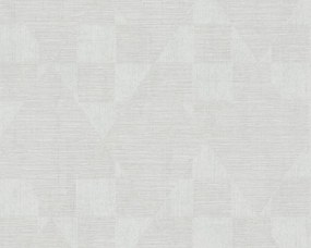 Vliesová tapeta geometrický vzor, strukturovaný povrch s kovovým efektem, kombinace šedé a bílé, 381963 / Tapety na zeď 38196-3 Titanium 3 (0,53 x 10,05 m) A.S.Création