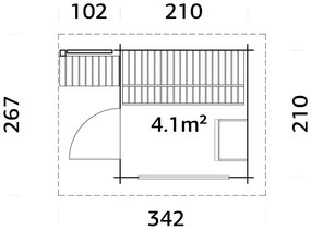 Sauna PALMAKO SANNA 4,1 m² outdoor Barva: Tmavě-šedá + bílá