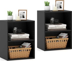 Costway Sada 2 dvoupatrových knihoven 42 cm, černá