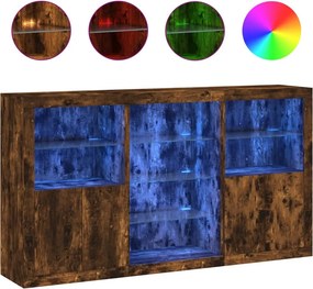 Příborník s LED osvětlením kouřový dub 181,5 x 37 x 100 cm 3209181