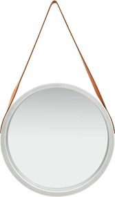 Nástěnné zrcadlo s popruhem 50 cm stříbrné 320366