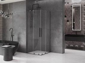 Mexen Velar Duo, sprchový kout s posuvnými dveřmi 100(dveře) x 100(dveře) cm, 8mm čiré sklo, grafitový profil, 871-100-100-02-66