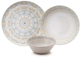 Jídelní sada 12 ks pestrobarevná/porcelán