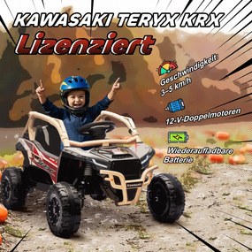 AIYAPLAY 12V Elektrické terénní vozidlo pro děti, dálkové ovládání, LED světla, hudba, klakson, pro děti od 3 do 8 let, žlutá