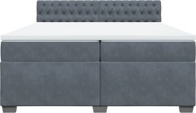 Box spring postel s matrací tmavě šedá 200x200 cm samet 3286409