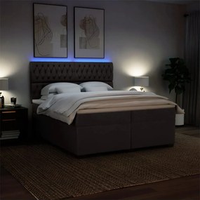 Box spring postel s matrací tmavě hnědá 200x200 cm textil 3292905