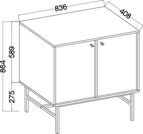 FALCO Komoda Tomila 812/3 Odstín: Černý grafit
