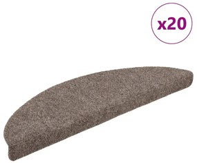 Schodové rohože samolepicí 20 ks 56 x 17 x 3 cm béžové, půlkulaté 3365676