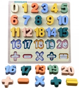 Dřevěné montessori puzzle matematika