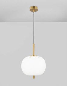 Bílé/v mosazné barvě skleněné závěsné svítidlo ø 30 cm Lato – Nova Luce