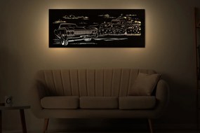 Li-Go "Oldsmobile" světelný obraz 230V 120x50cm provedení povrchu: ořech