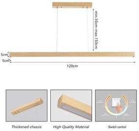 Brilagi - LED Lustr na lanku OAK LED/30W/230V 3000/4500/6000K dub