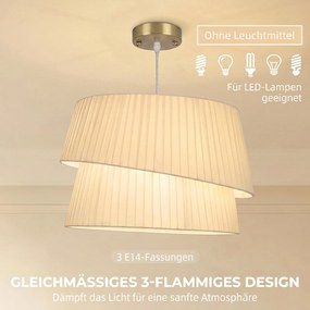 HOMCOM Elegantní závěsné svítidlo s dvojitým stínidlem, výškově nastavitelné, do obývacího pokoje, bílé