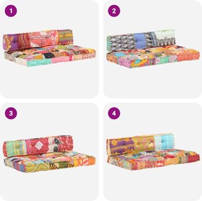 Poduška na pohovku z palet vícebarevná textil patchwork 287717