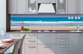 Samolepící fototapeta do kuchyně - Prázdná pláž, 260x60cm, 090