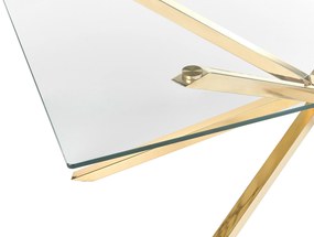 Jídelní stůl se skleněnou deskou 160 x 90 cm zlatý CORA Beliani