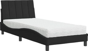 Postel s matrací Hanko černá 90 x 200 cm samet 3208576