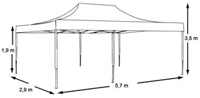 Skládací zahradní pavilon - různé typy - 2,9x5,7m - modrá - pavilon+přenosná taška