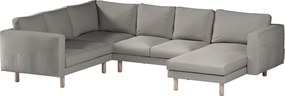 Potah na pohovku IKEA Norsborg rohová, 5-místná se šezlongem barva šedá látka pletený vzor
