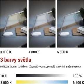 Stolní LED lampa Amy bílá