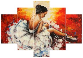 Gario Ručně malovaný obraz Unavená baletka - 5 dílný Rozměry: 150 x 105 cm